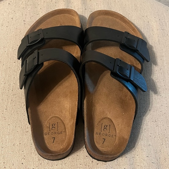 George | Shoes | George Two Strap Buckle Sandals Mens 7womens 9 | Poshmark
